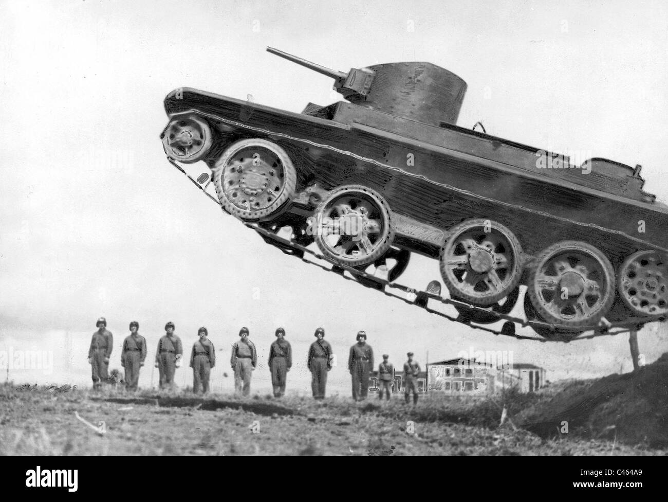 Demonstration of a Russian tank, 1935 Stock Photo - Alamy