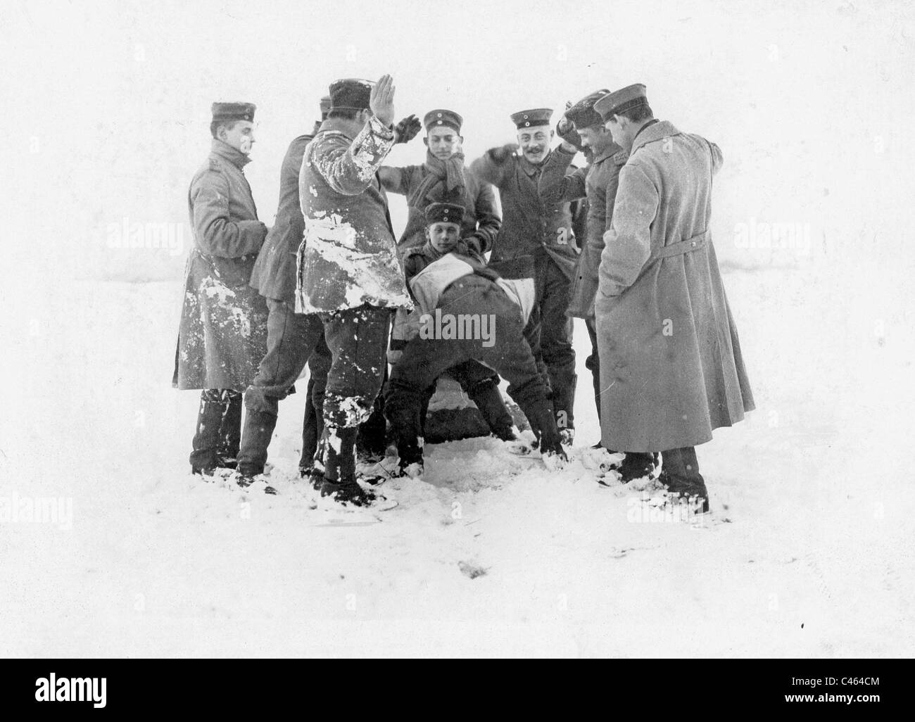 German soldiers enjoy the snow 1915 Stock Photo - Alamy