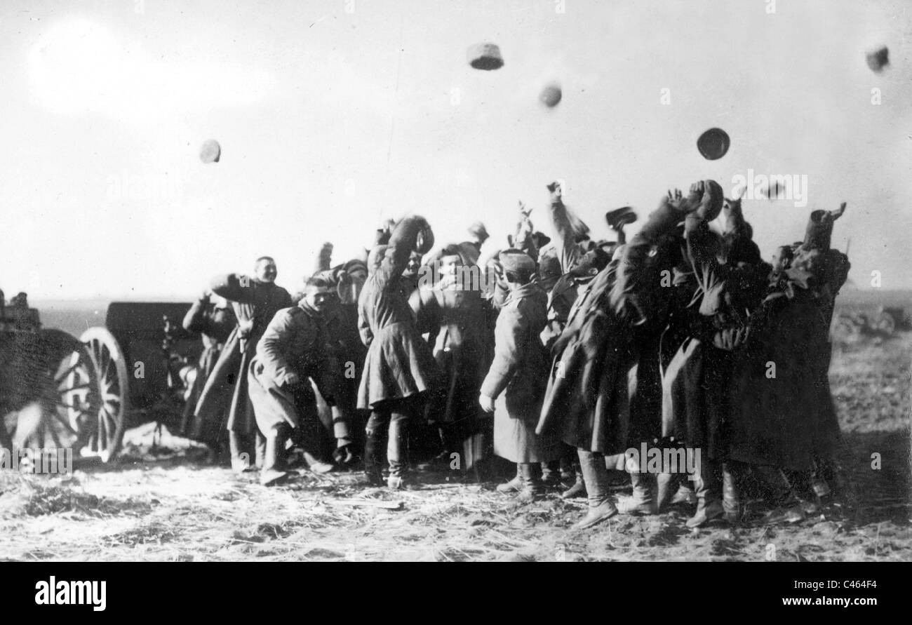 Russian soldiers celebrate a victory Stock Photo - Alamy