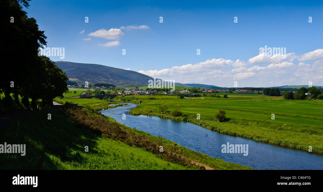 Tinto Hill and the village of Thankerton, South Lanarkshire with the ...