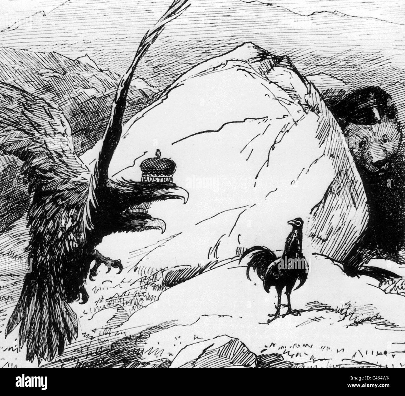 Cartoon about the outbreak of the First World War, 1914 Stock Photo - Alamy