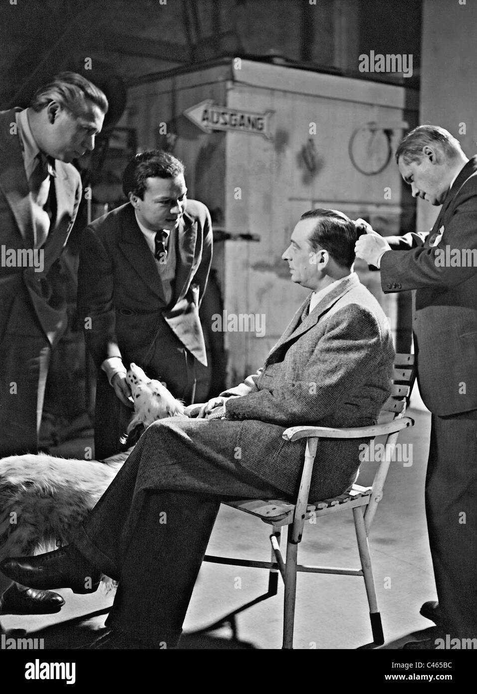 Curt Goetz during screen tests for 'Napoleon ist an allem schuld', 1938 ...