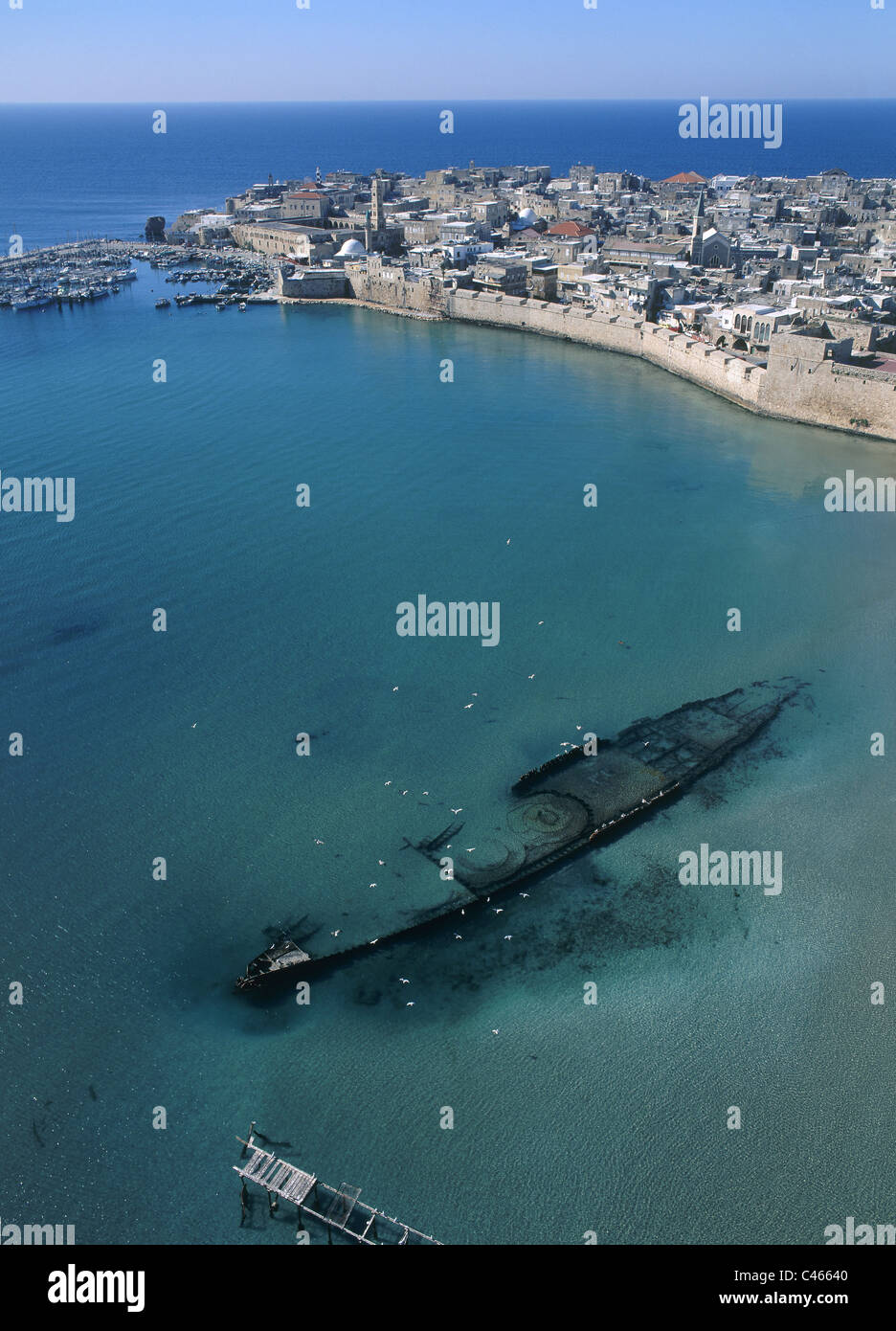 Aerial photograph of the old city of Acre Stock Photo - Alamy