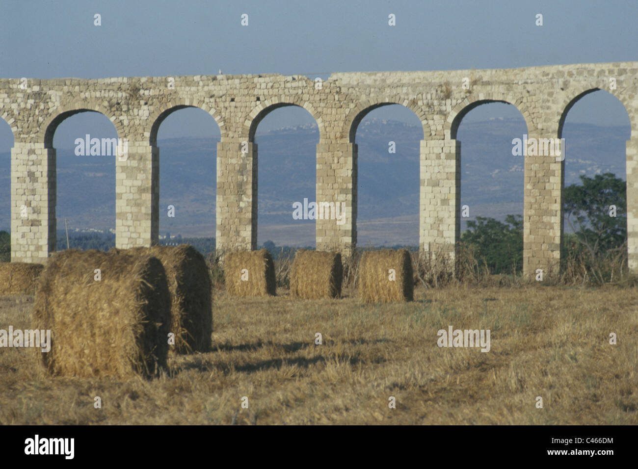 Photograph of the ancient Aqeduct of the old city of Acre in the ...