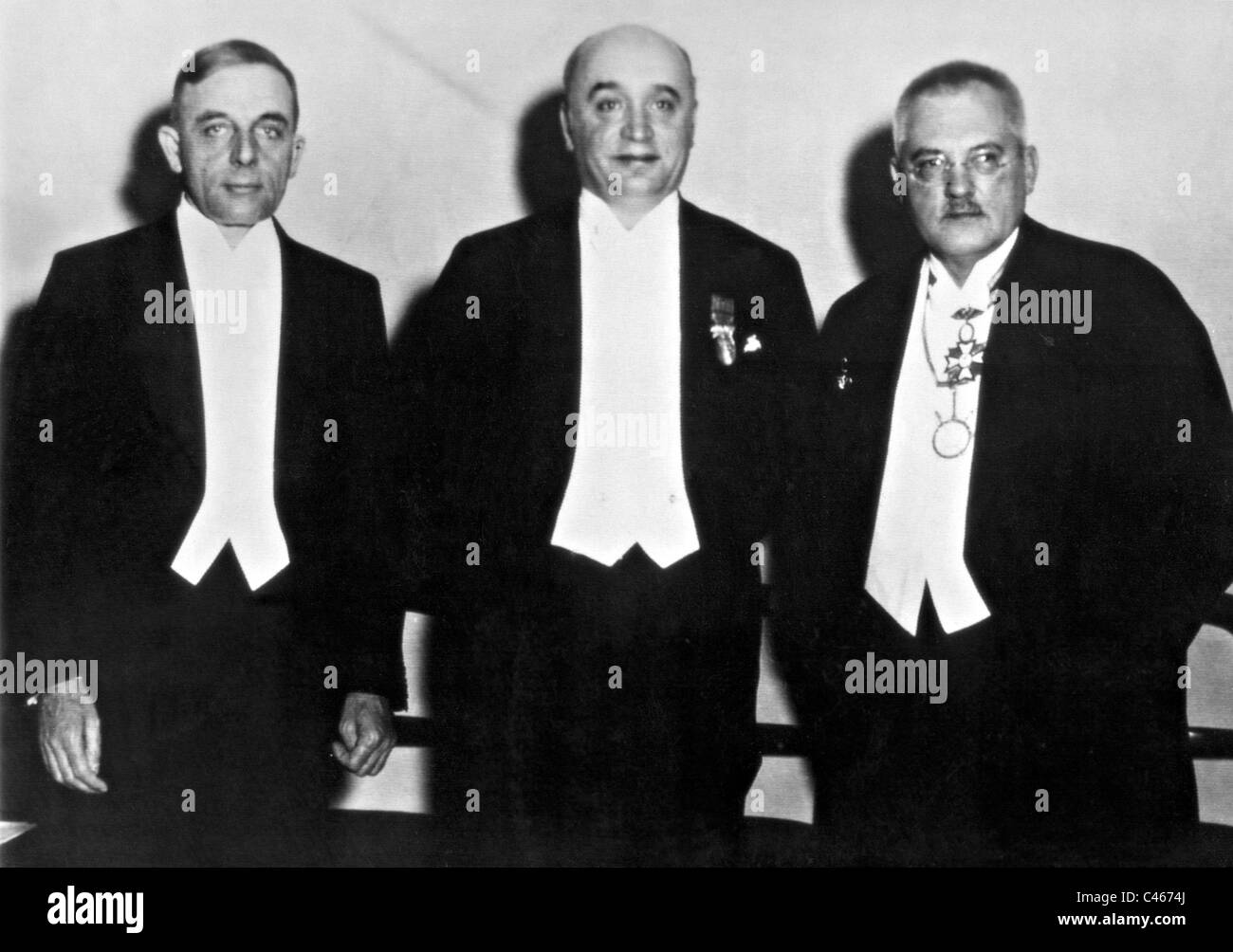 Otto Heinrich Warburg, Friedrich Bergius and Carl Bosch, 1931 Stock ...