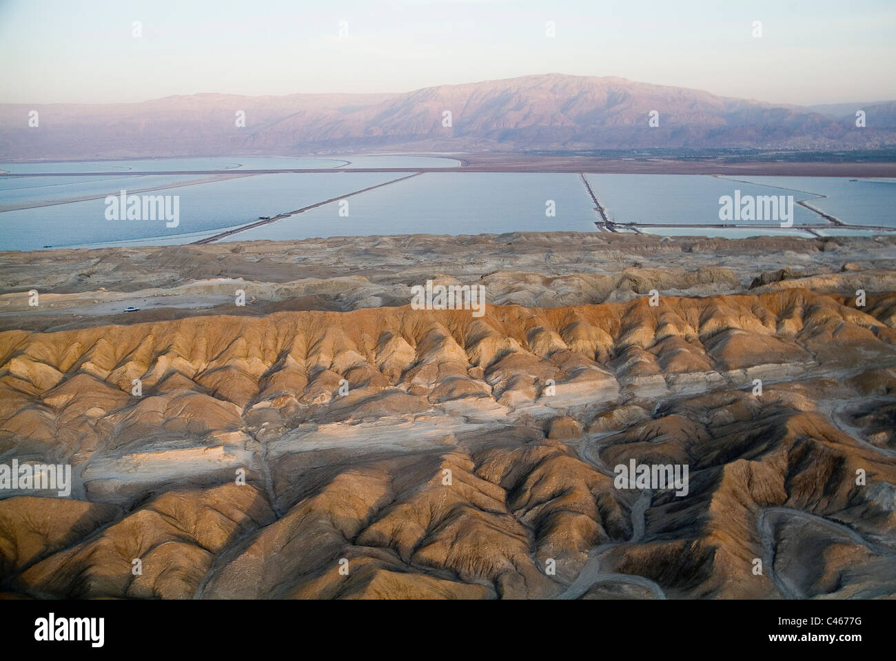 Aerial photograph of mount Sdom in the southern basin of the Dead sea ...