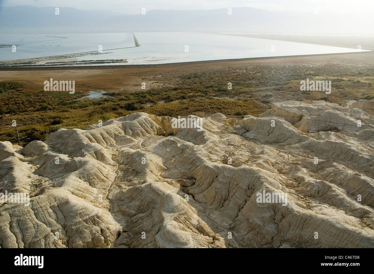 Aerial photograph of mount Sdom in the southern basin of the Dead sea ...