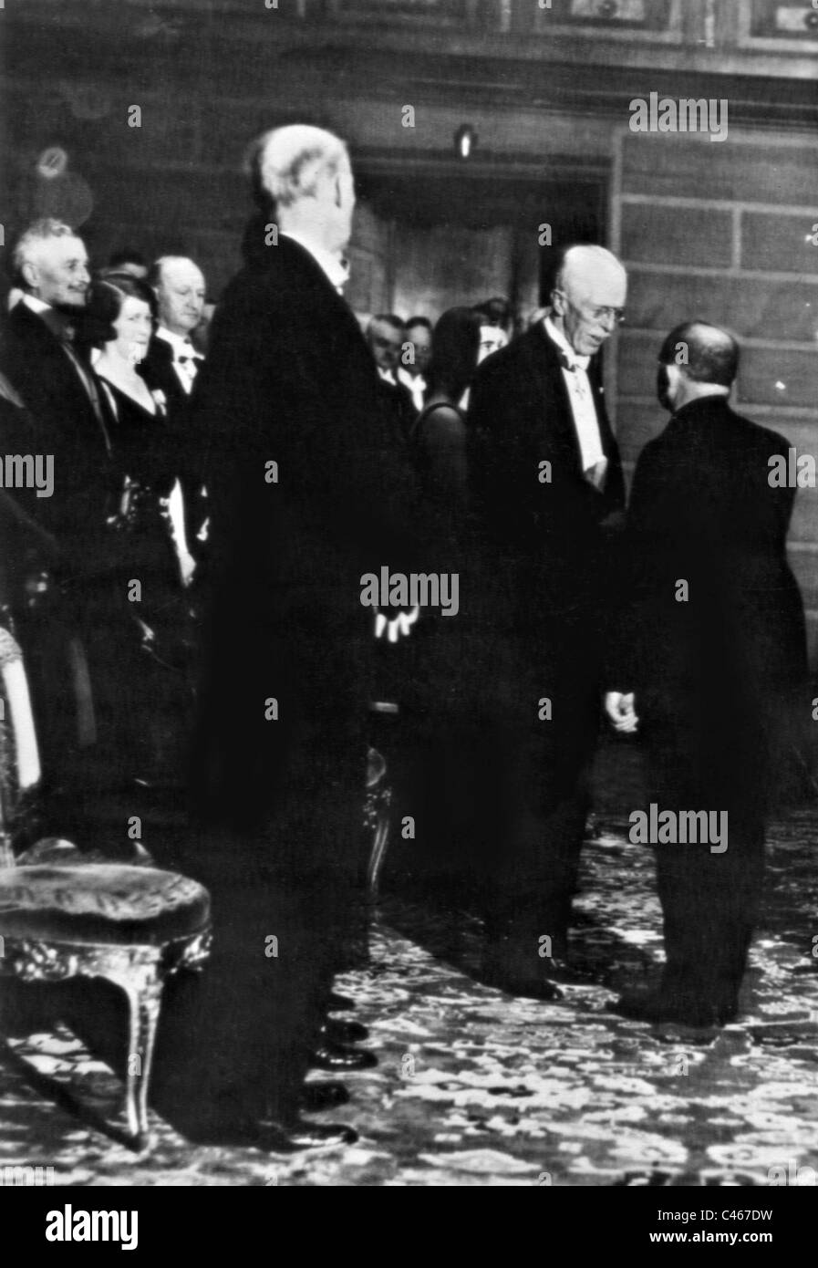 Gustav V. and Hans Fischer at the Nobel ceremony, 1930 Stock Photo - Alamy