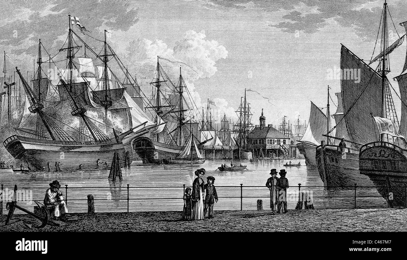 Hamburg port 19th century hi-res stock photography and images - Alamy