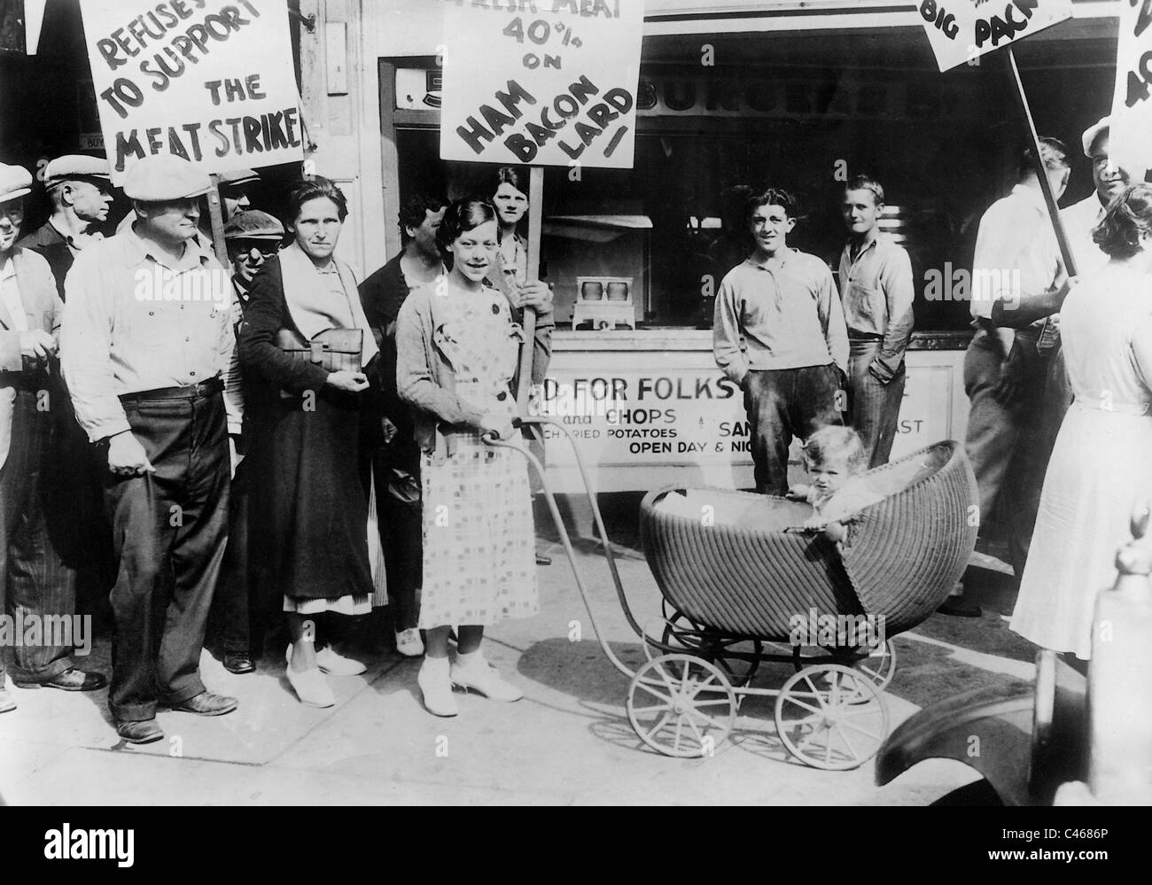 Protest against too high meat prices, 1935 Stock Photo - Alamy
