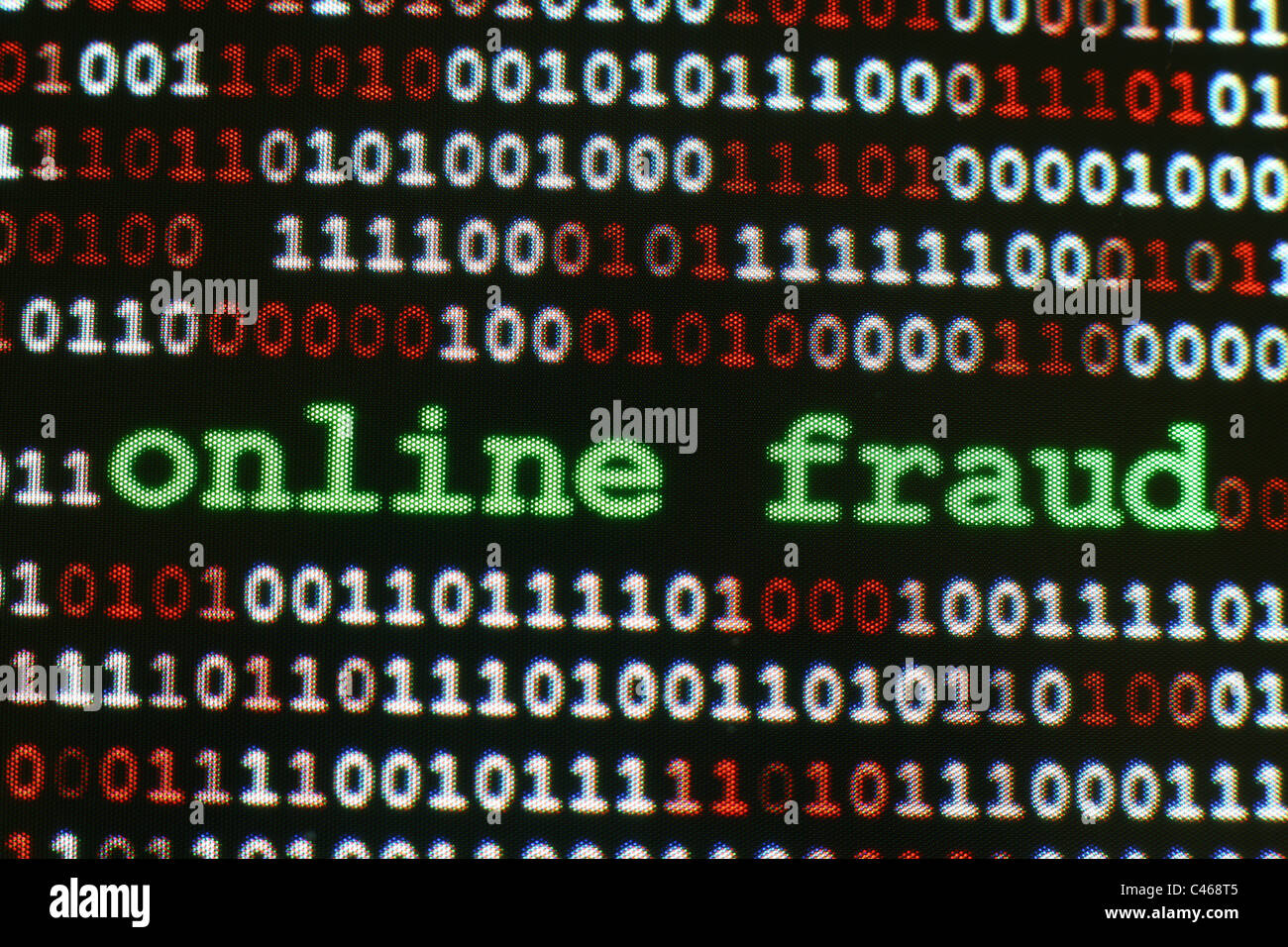 Computer screen with binary code Stock Photo - Alamy