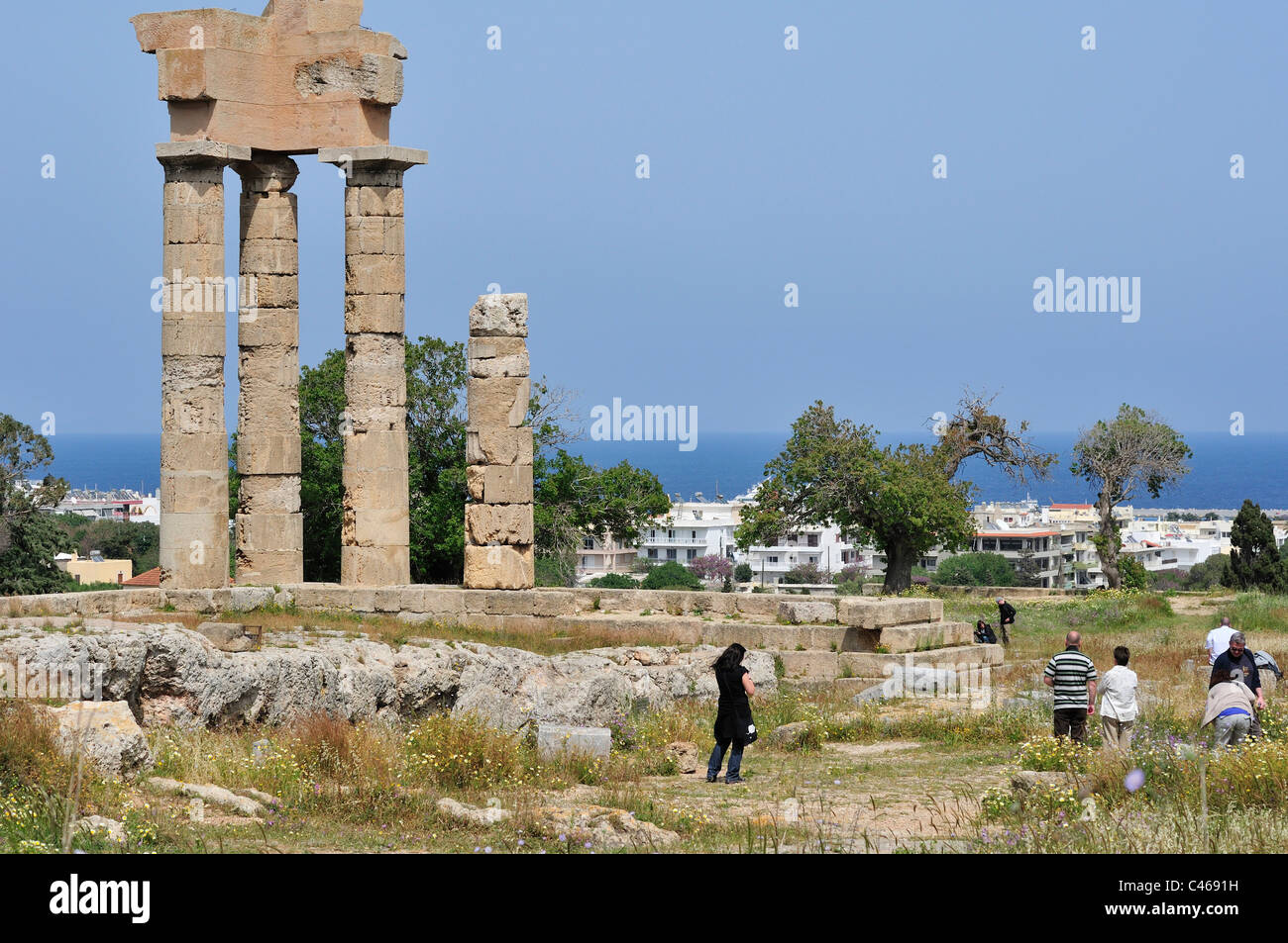 The ancient greek Temple of Pythian Apollo, Acropolis, Rhodes Town, Greece Stock Photo - Alamy