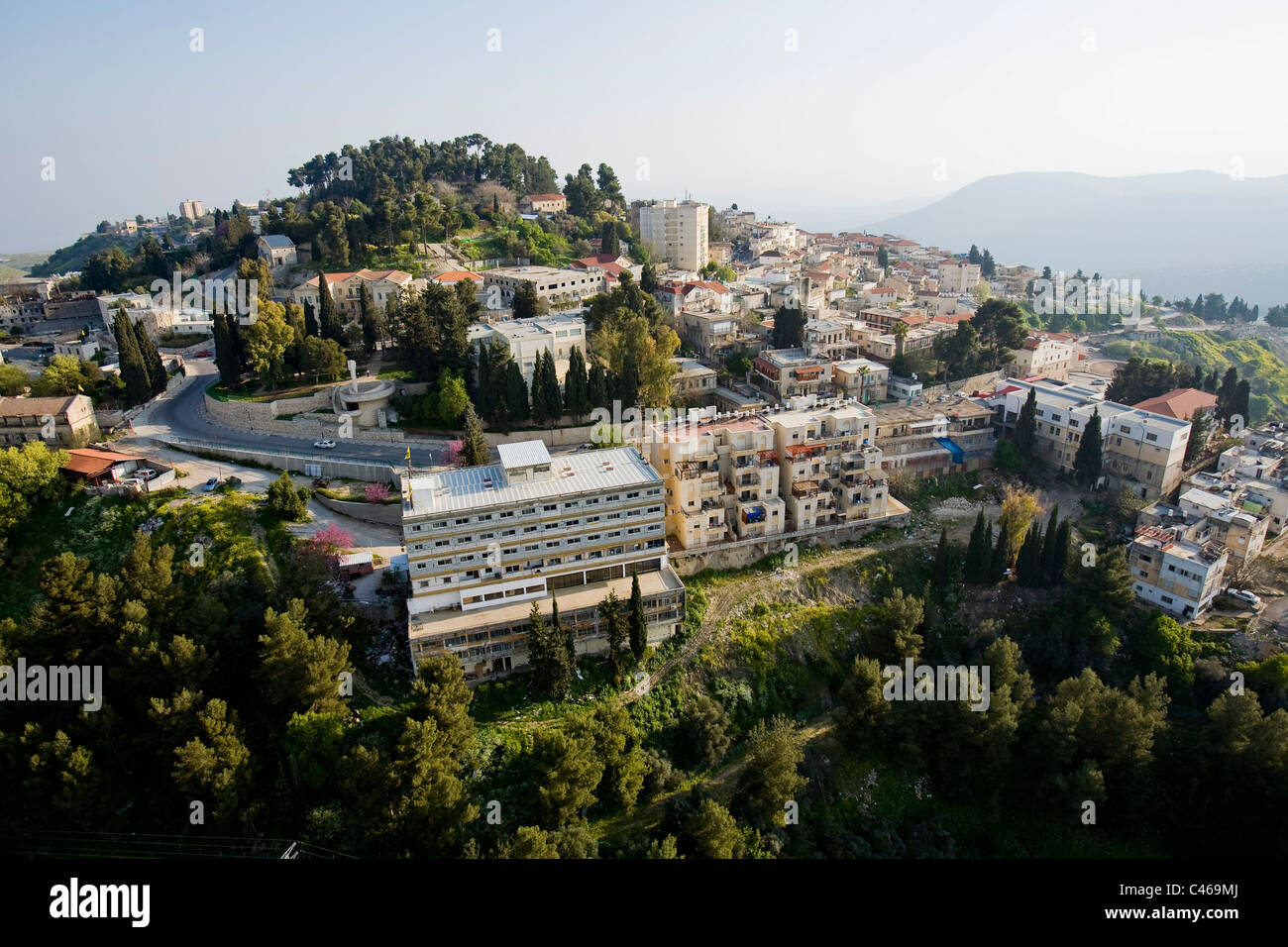 Aerial photograph of the city of Zefat in the Upper Galilee Stock Photo ...