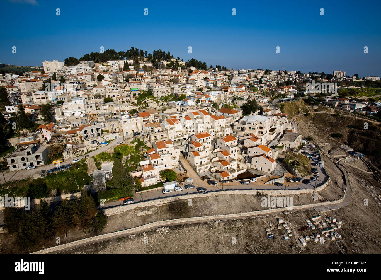Aerial photograph of the city of Zefat in the Upper Galilee Stock Photo ...