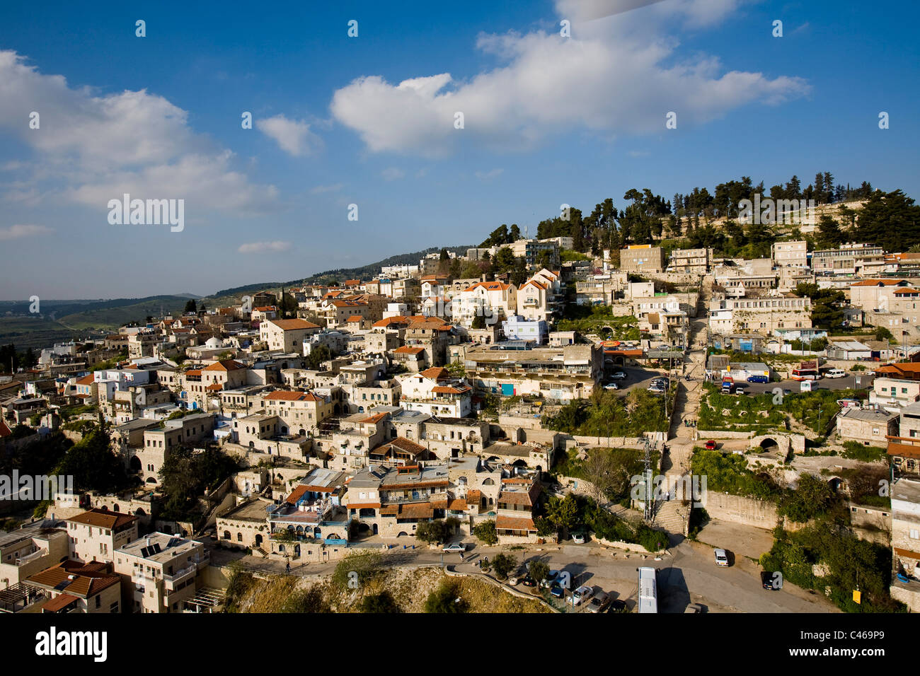 Aerial photograph of the city of Zefat in the Upper Galilee Stock Photo ...