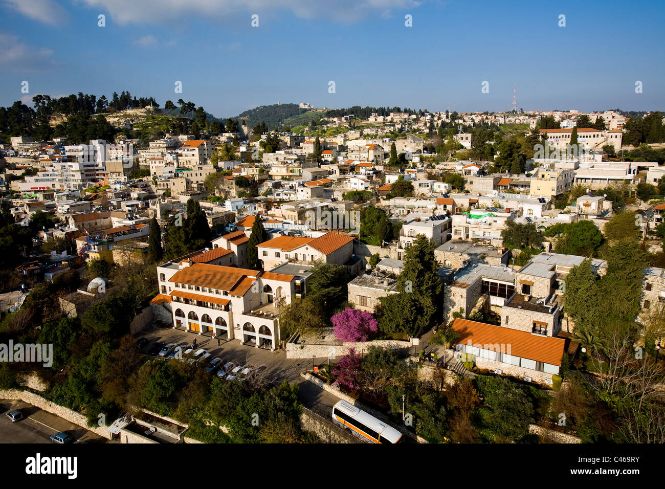 Aerial photograph of the city of Zefat in the Upper Galilee Stock Photo ...