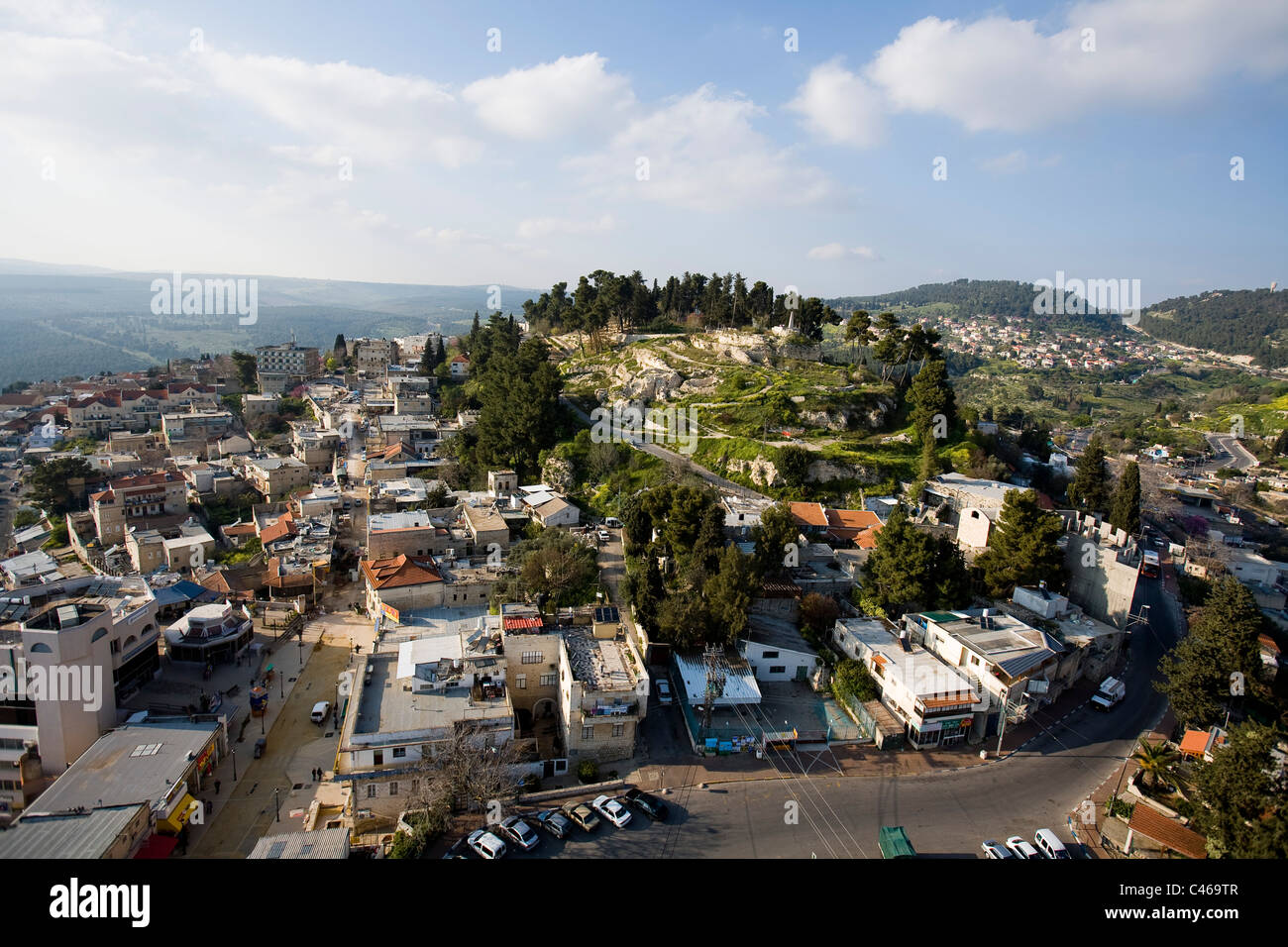 Aerial photograph of the city of Zefat in the Upper Galilee Stock Photo ...