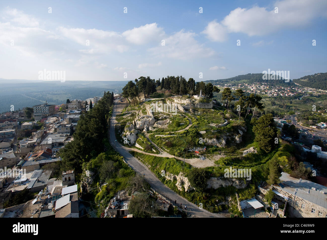 Aerial photograph of the city of Zefat in the Upper Galilee Stock Photo ...