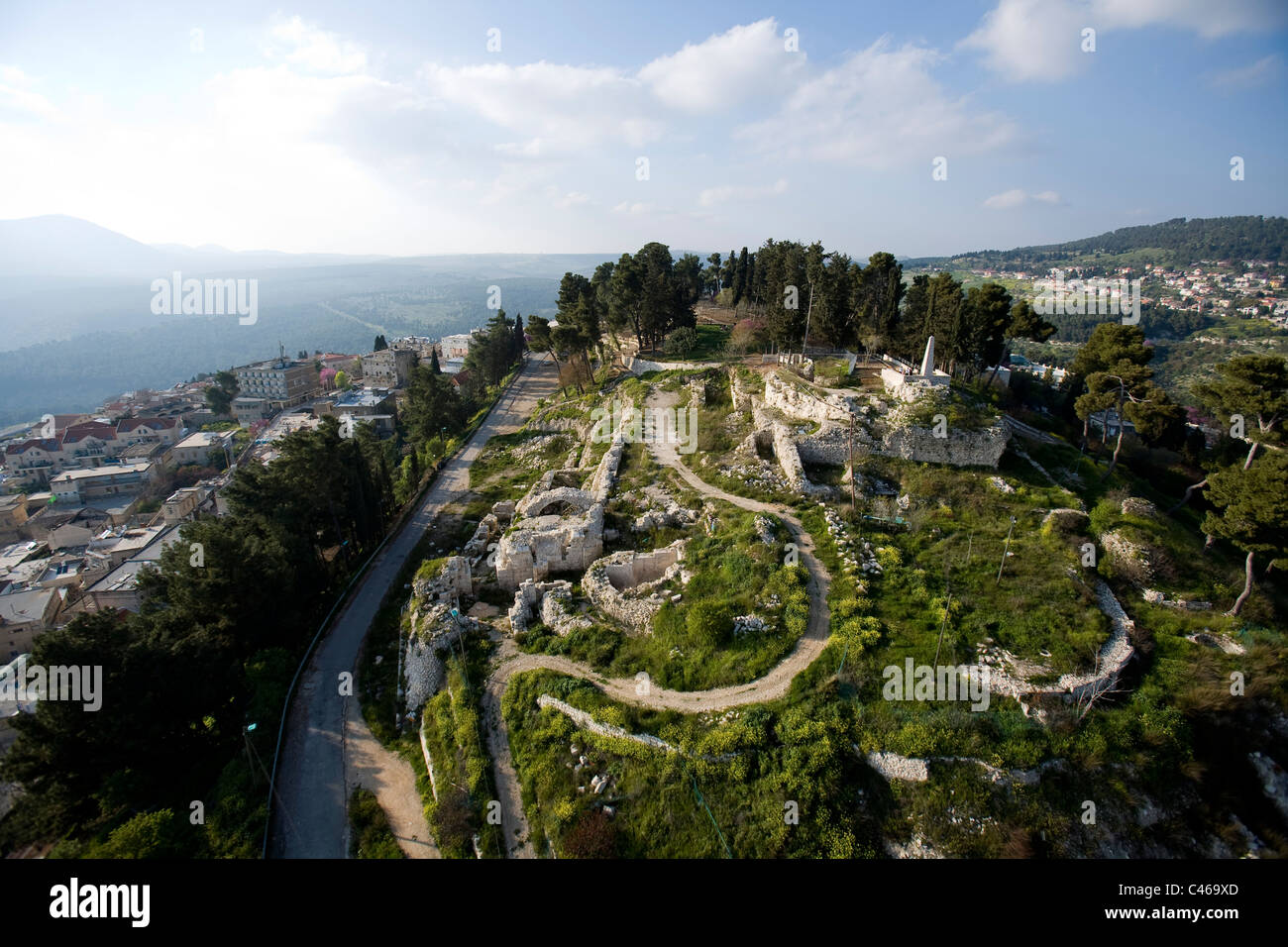 Aerial photograph of the city of Zefat in the Upper Galilee Stock Photo ...
