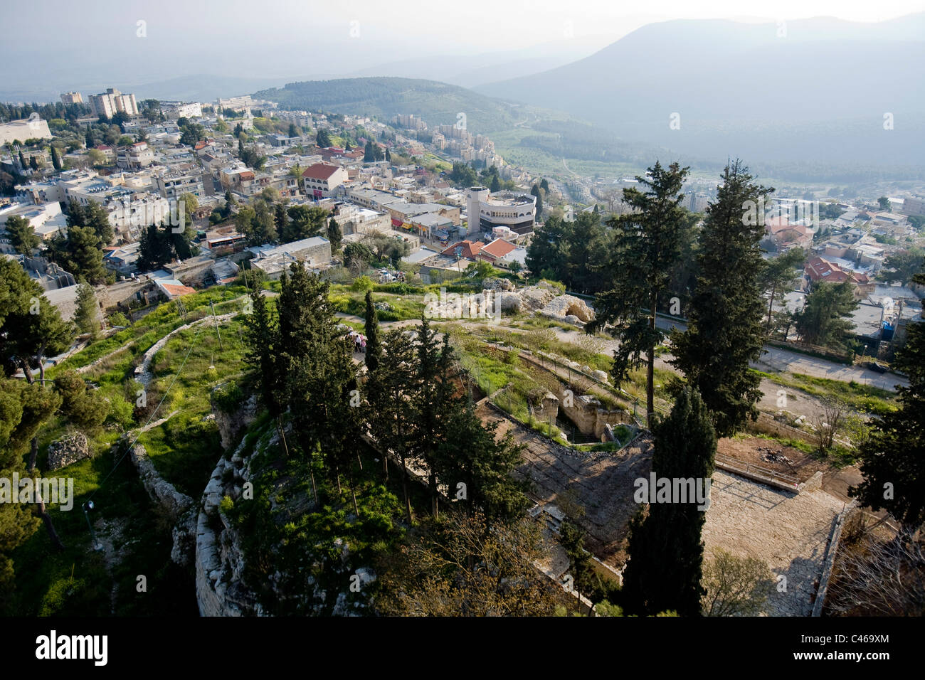 Aerial photograph of the city of Zefat in the Upper Galilee Stock Photo ...