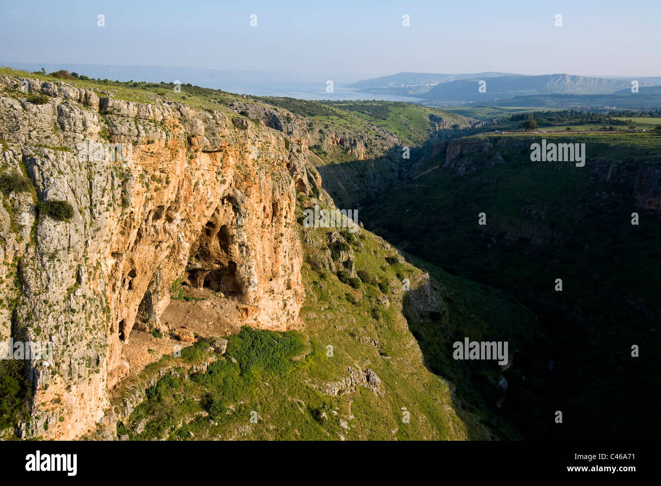 Aerial photograph of the Amud stream in the Galilee Stock Photo - Alamy