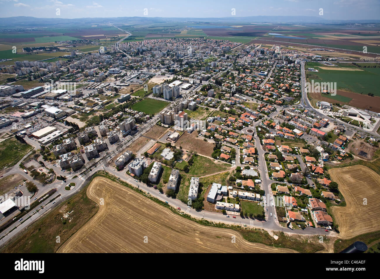 Aerial photograph of the city of Afula in the Jezreel valley Stock ...