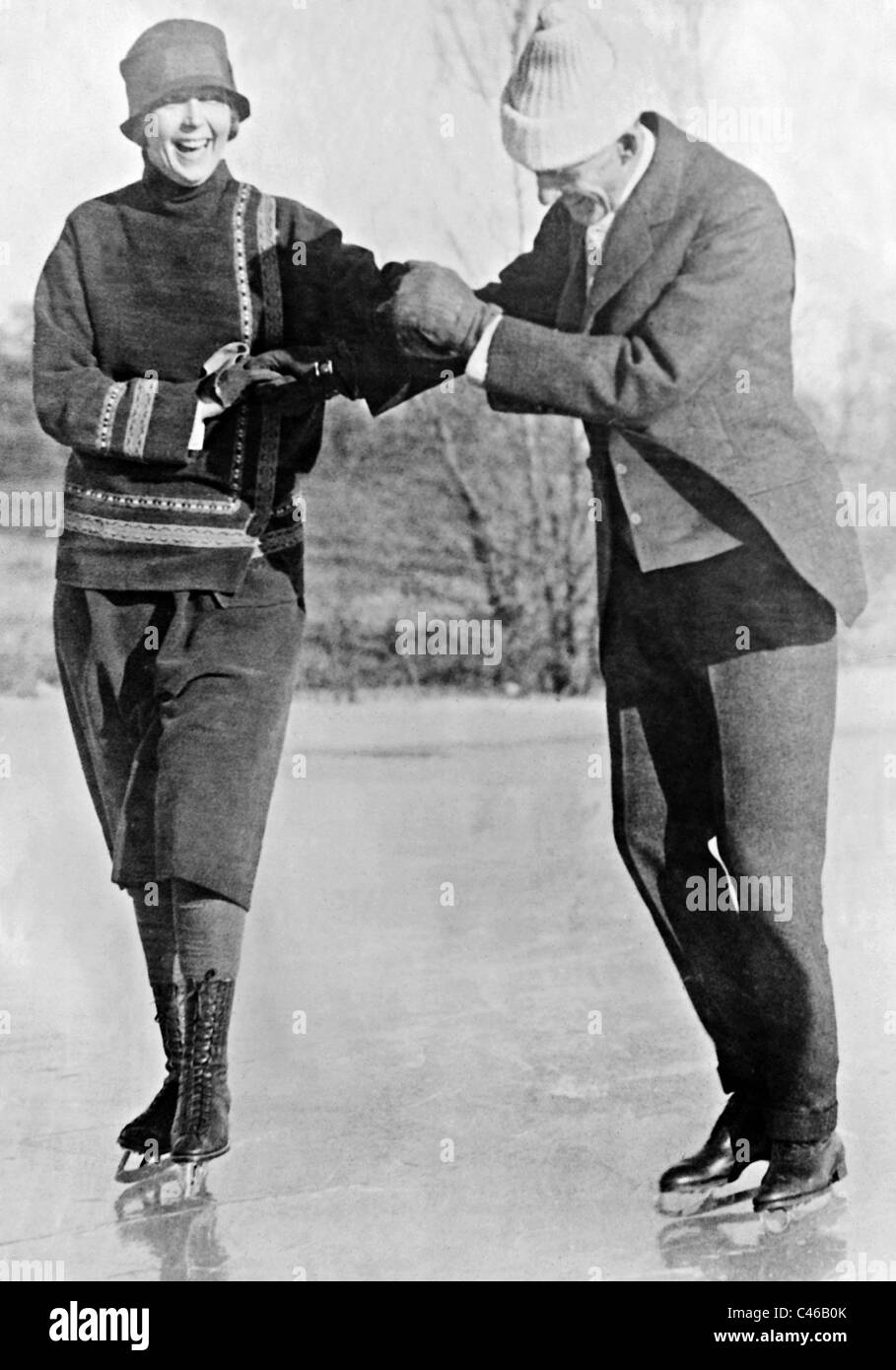 Lake ice skating Black and White Stock Photos & Images - Alamy