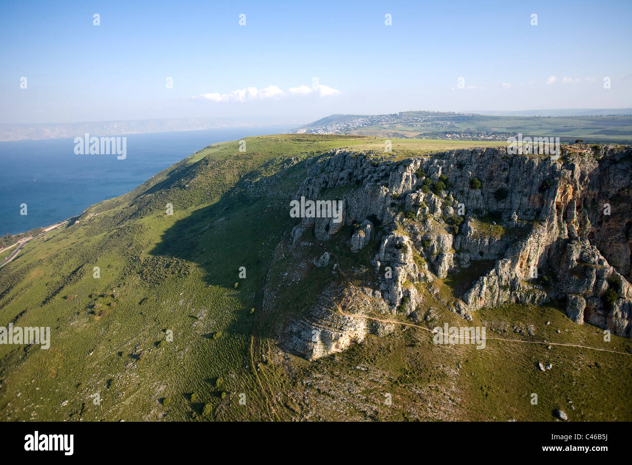 Aerial photograph of the Arbel cliff in the Galilee Stock Photo - Alamy