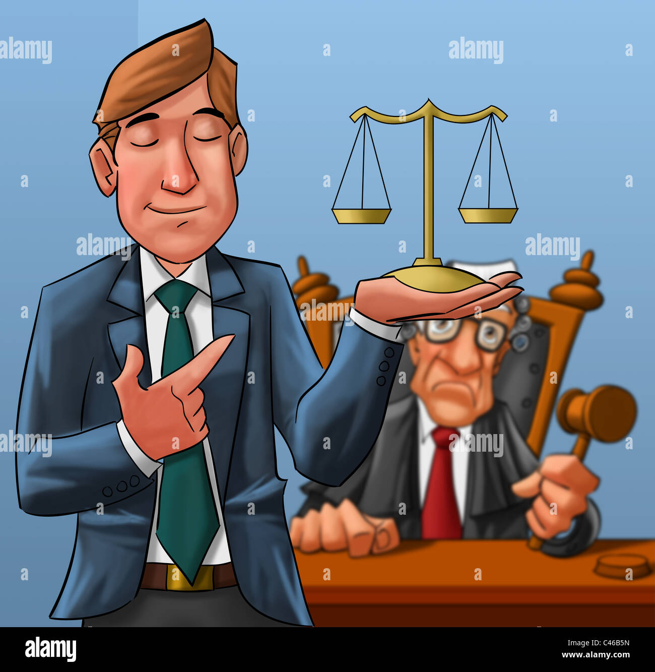 lawyer in first plane with a judge in second plane Stock Photo - Alamy