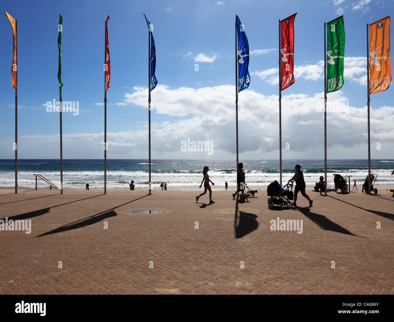 Manly beach flags hi-res stock photography and images - Alamy