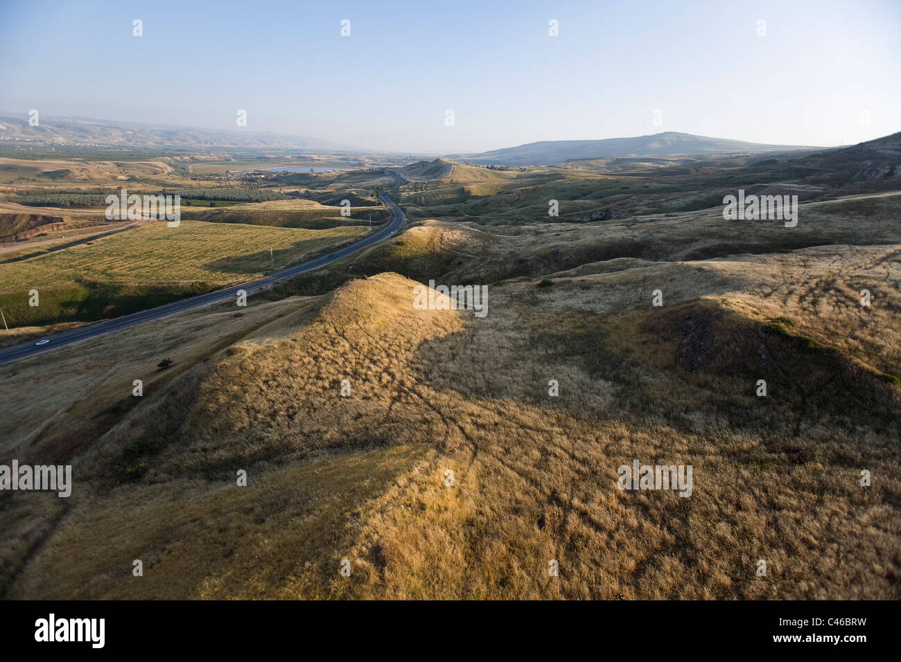 Aerial photograph of the agriculture fields of the Jordan valley Stock ...