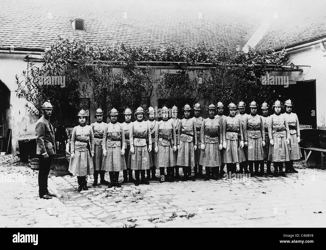 Female fire brigade Black and White Stock Photos & Images - Alamy