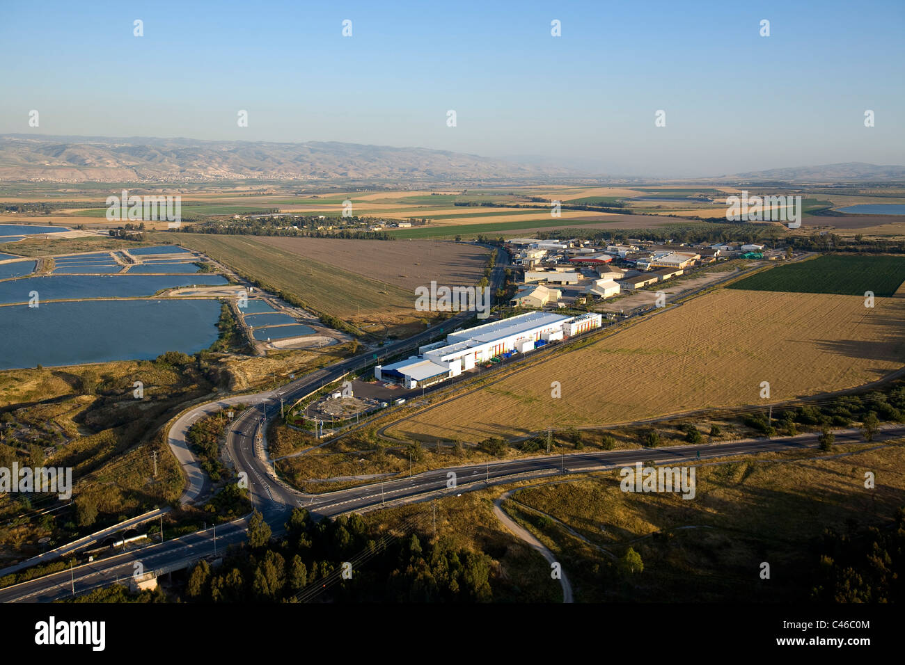 Aerial photograph of the agriculture fields of the Jordan valley Stock ...