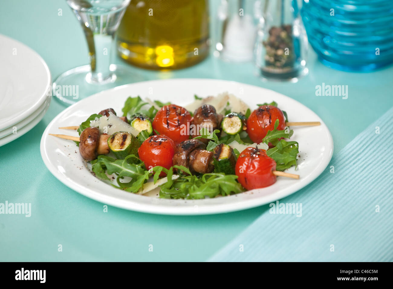 Vegetable kebab starter Stock Photo - Alamy