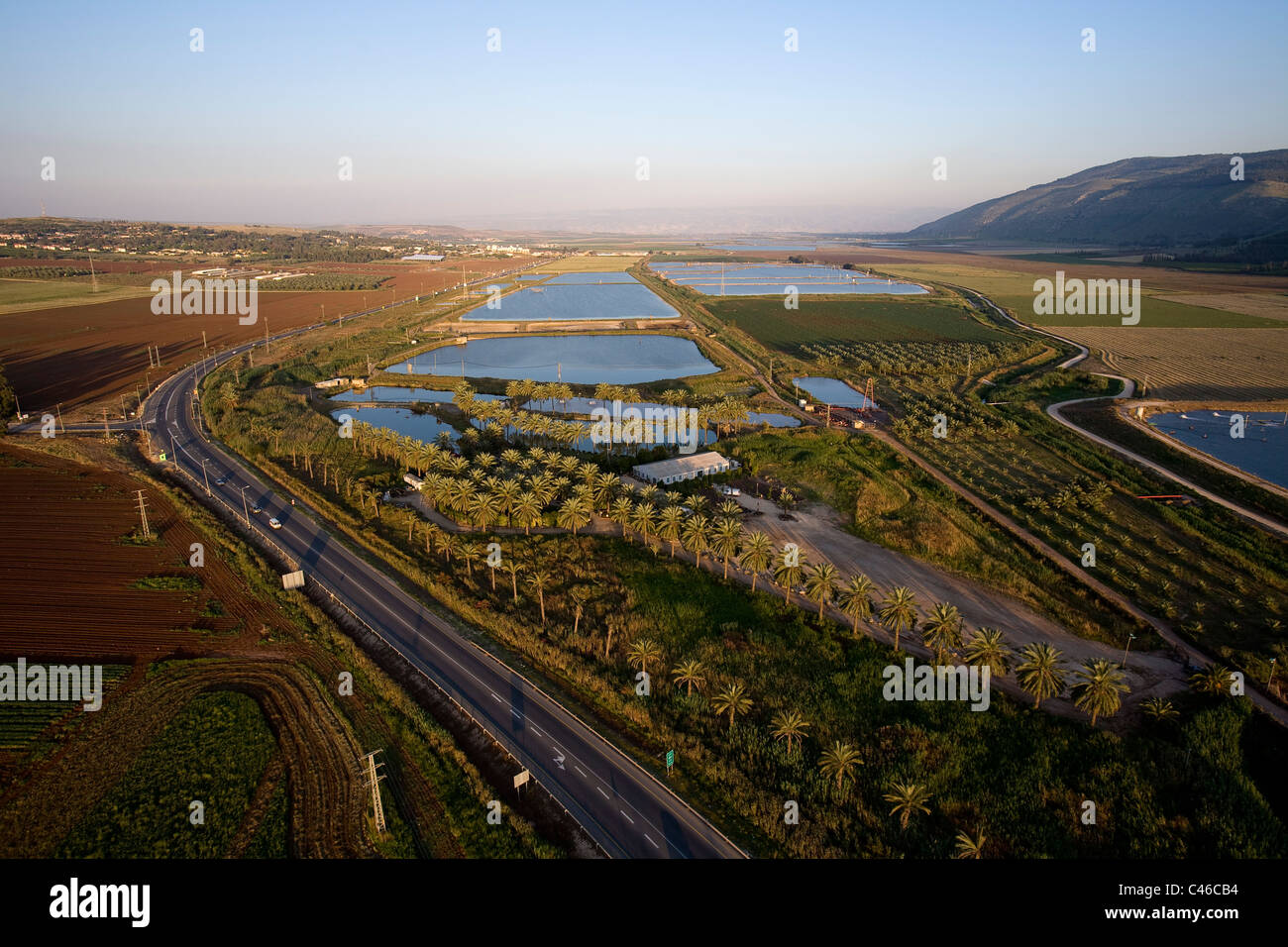 Aerial photograph of the agriculture fields of the Harod valley Stock ...