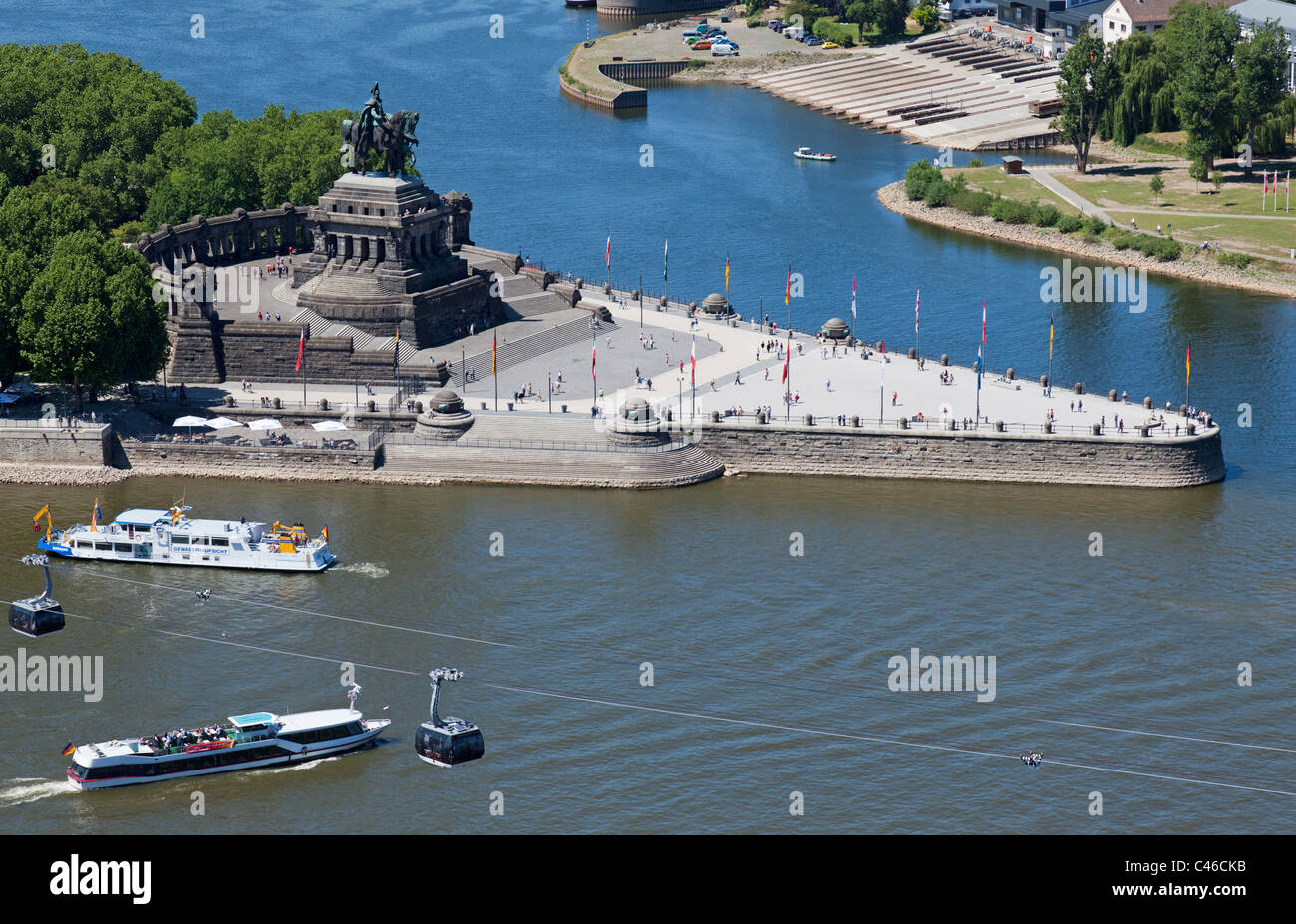 The Deutsches Eck (German Corner), a famous landmark in the German city ...