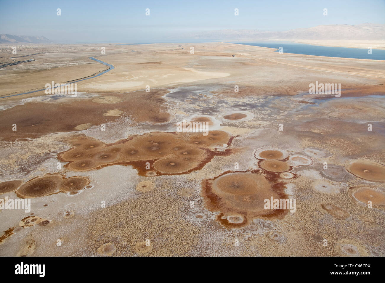 Aerial photograph of the ponors of the Dead sea Stock Photo - Alamy