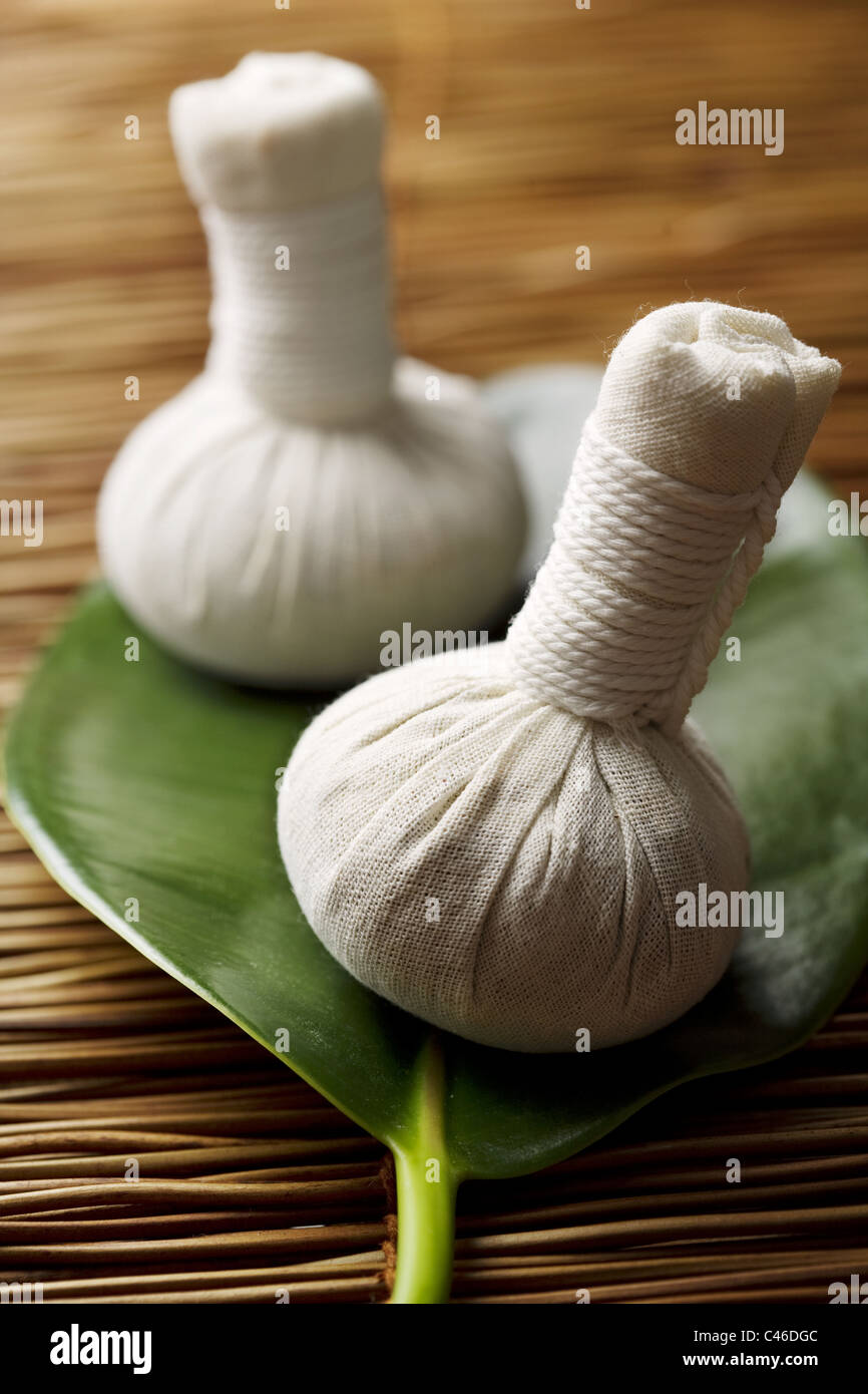 thai herbal massage stamps Stock Photo - Alamy