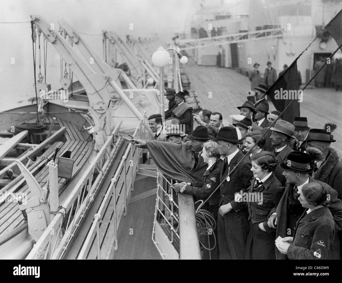 Travelers on board the 'Strength Through Joy' ship 'Wilhelm Gustloff ...