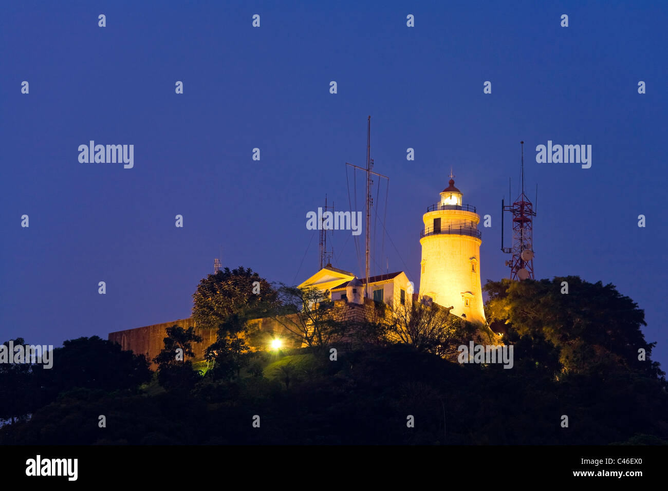 Monte Da Guia, Guia Lighthouse, Old City of Macau, China Stock Photo ...