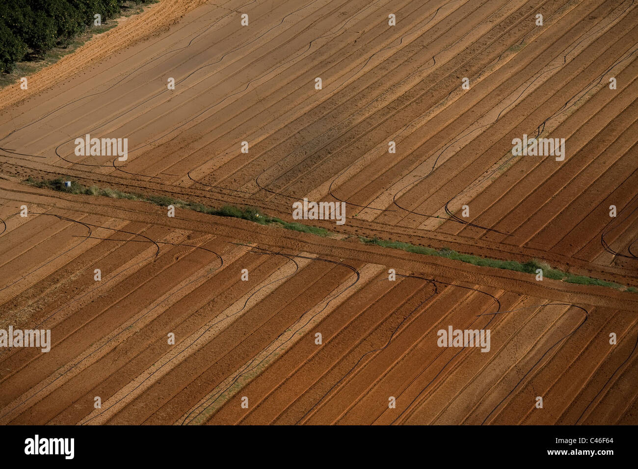 Aerial photograph of a plowed field in the Sharon Stock Photo - Alamy