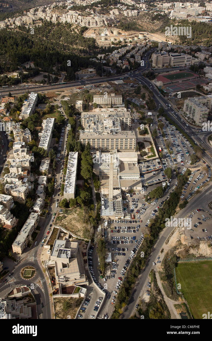 Aerial photograph of the Medical center of Shaare Tzedek in Jerusalem ...