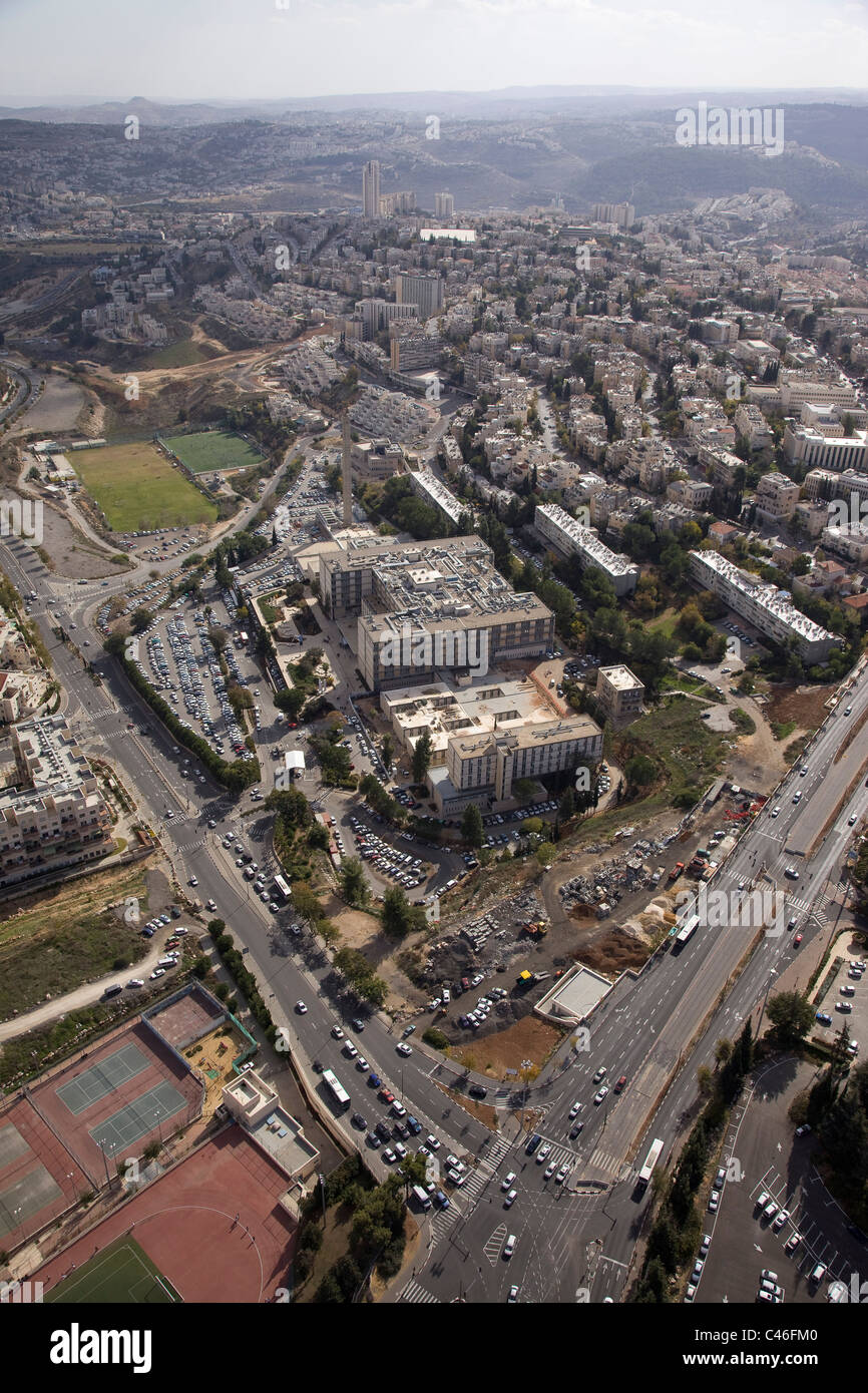 Aerial photograph of the Medical center of Shaare Tzedek in Jerusalem ...