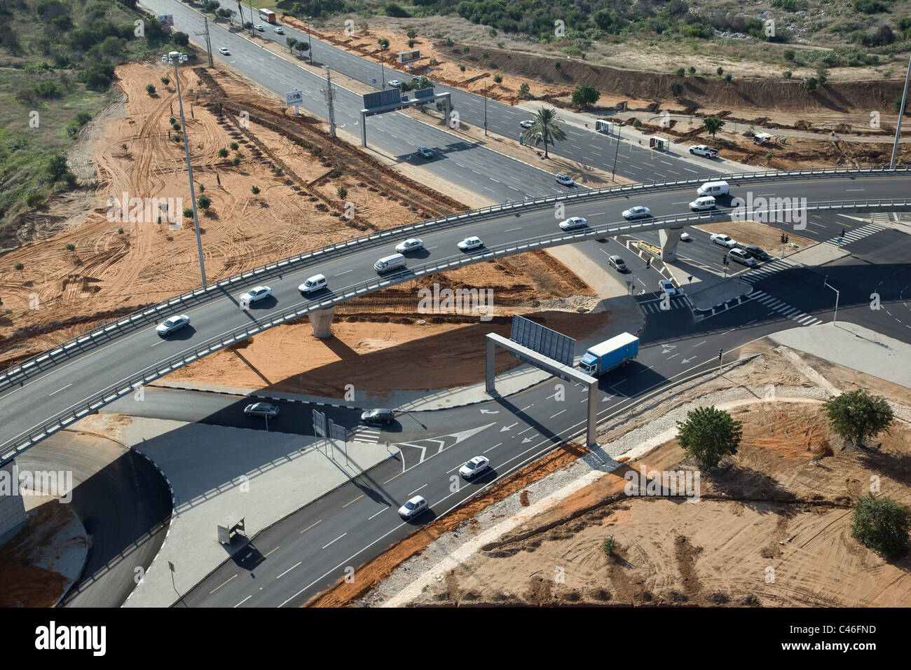Aerial photograph of the Junction of East Glilot in the Coastal plain ...