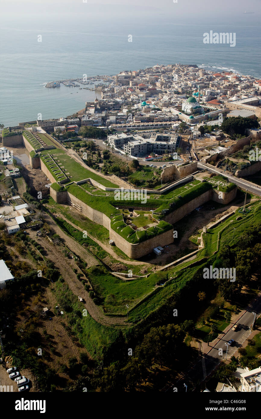 Aerial photograph of the old city of Acre in the Western Galilee Stock ...