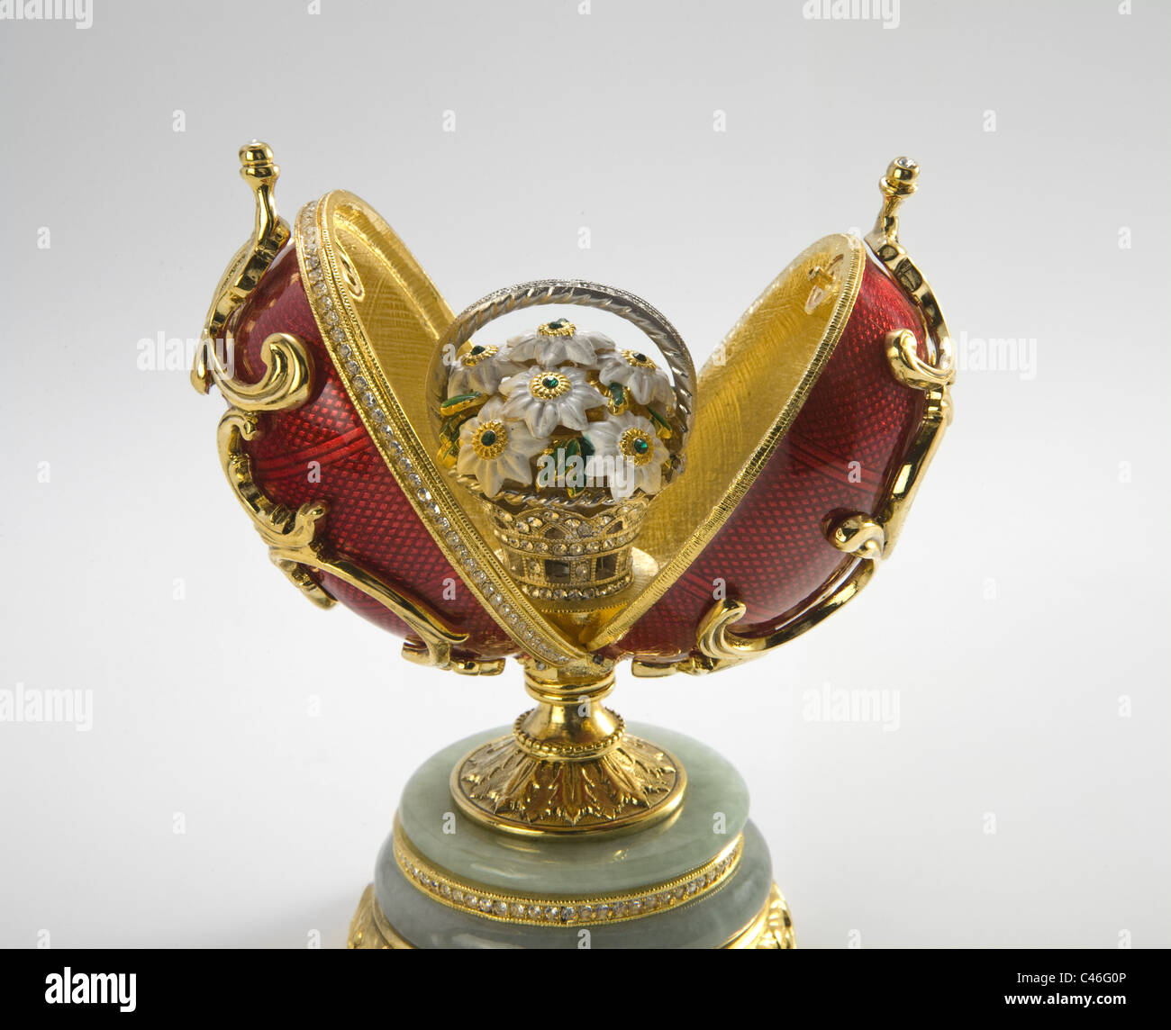 Reproduction of Faberge egg, replica of "Imperial Spring Flowers Egg ...