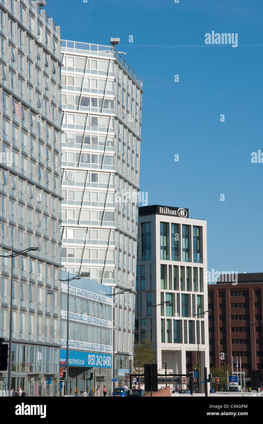 New apartments and the Hilton hotel at 'Liverpool One', leisure and ...