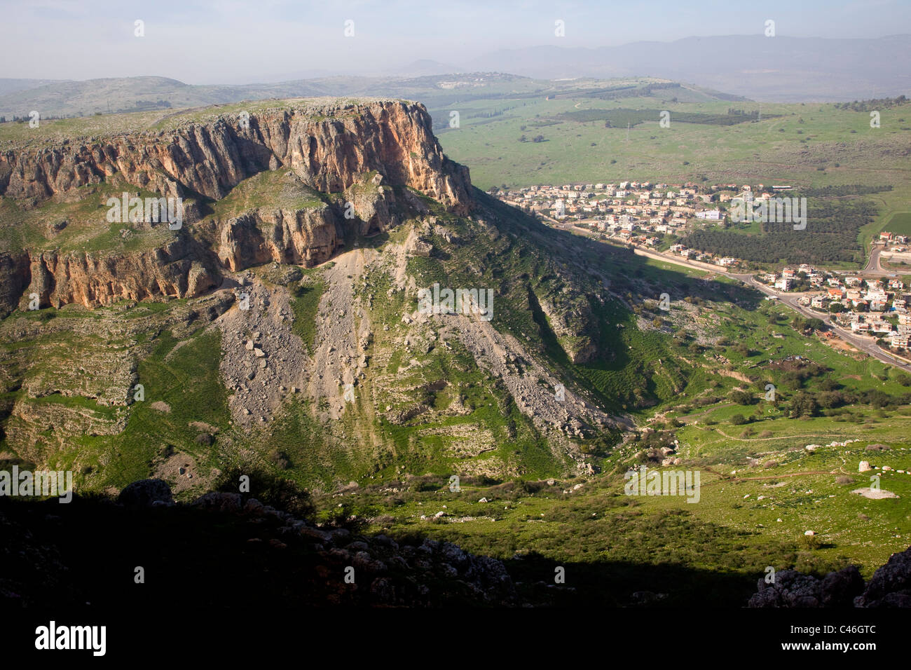 Aerial photograph of mount Arbel in the Galilee Stock Photo - Alamy