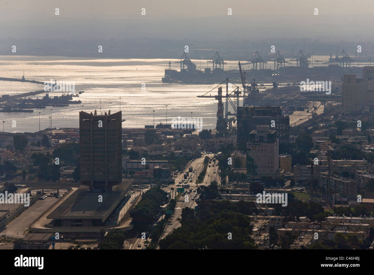 Aerial photograph of the port of Haifa Stock Photo - Alamy