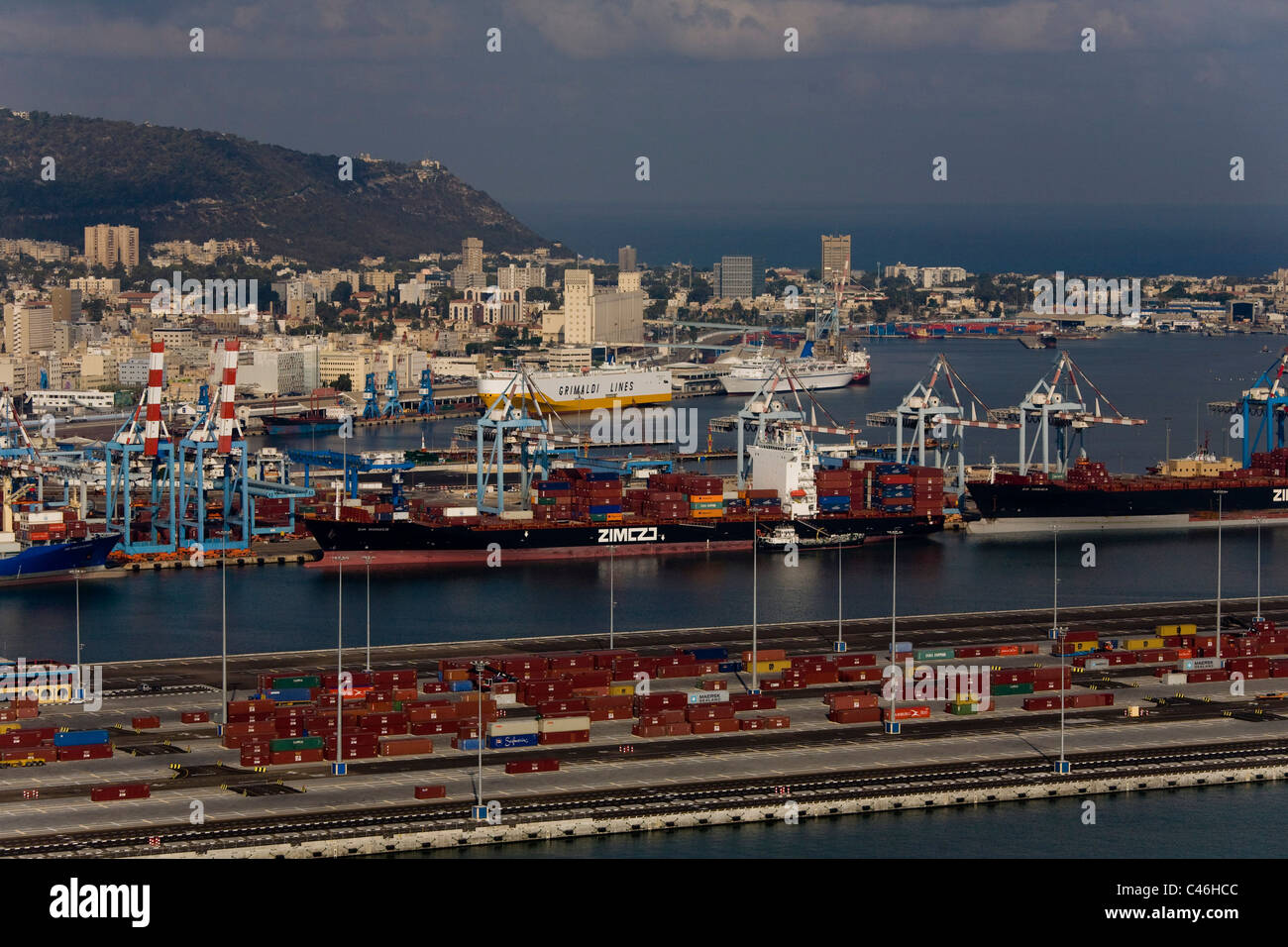 Aerial photograph of the port of Haifa Stock Photo - Alamy
